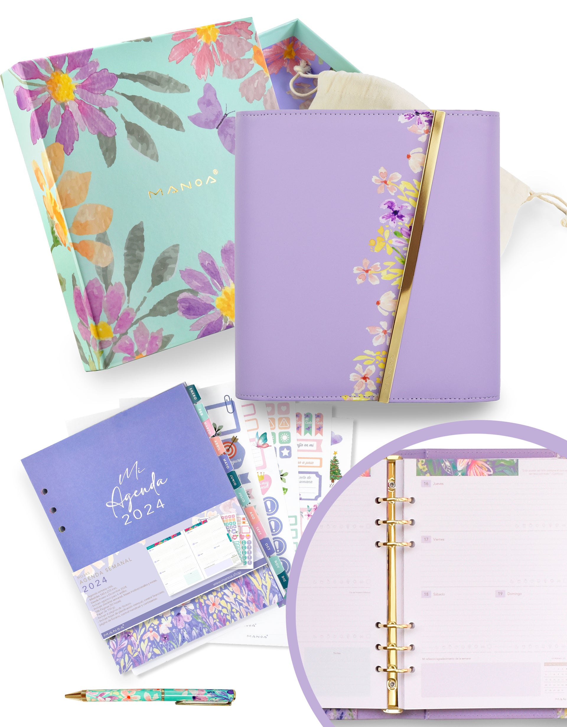 "Violette" Planner configurable con anillas – MANOA® MEXICO